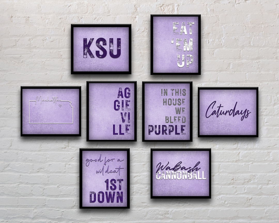 Kansas State Digital Prints | Set of 8 | Printable Wall Decor ...