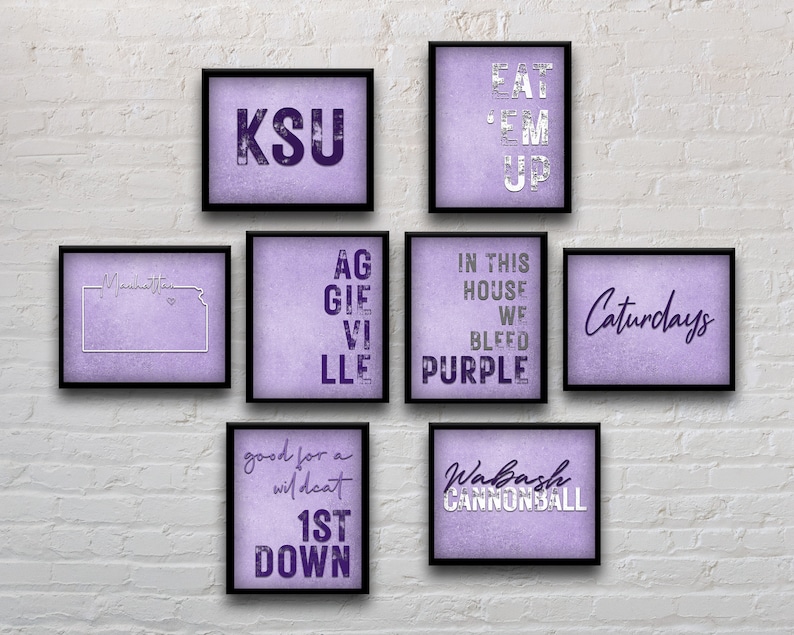 Kansas State Digital Prints | Set of 8 | Printable Wall Decor ...