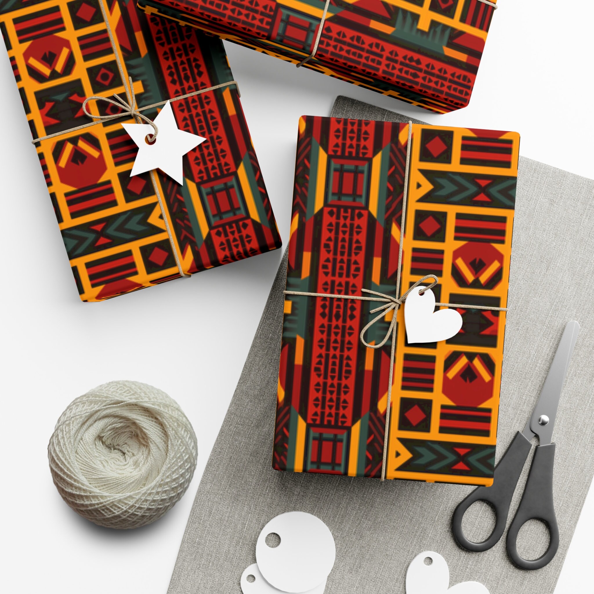 Luxurious Kente Inspired Print Wrapping Paper - African Gift Wrap - Etsy