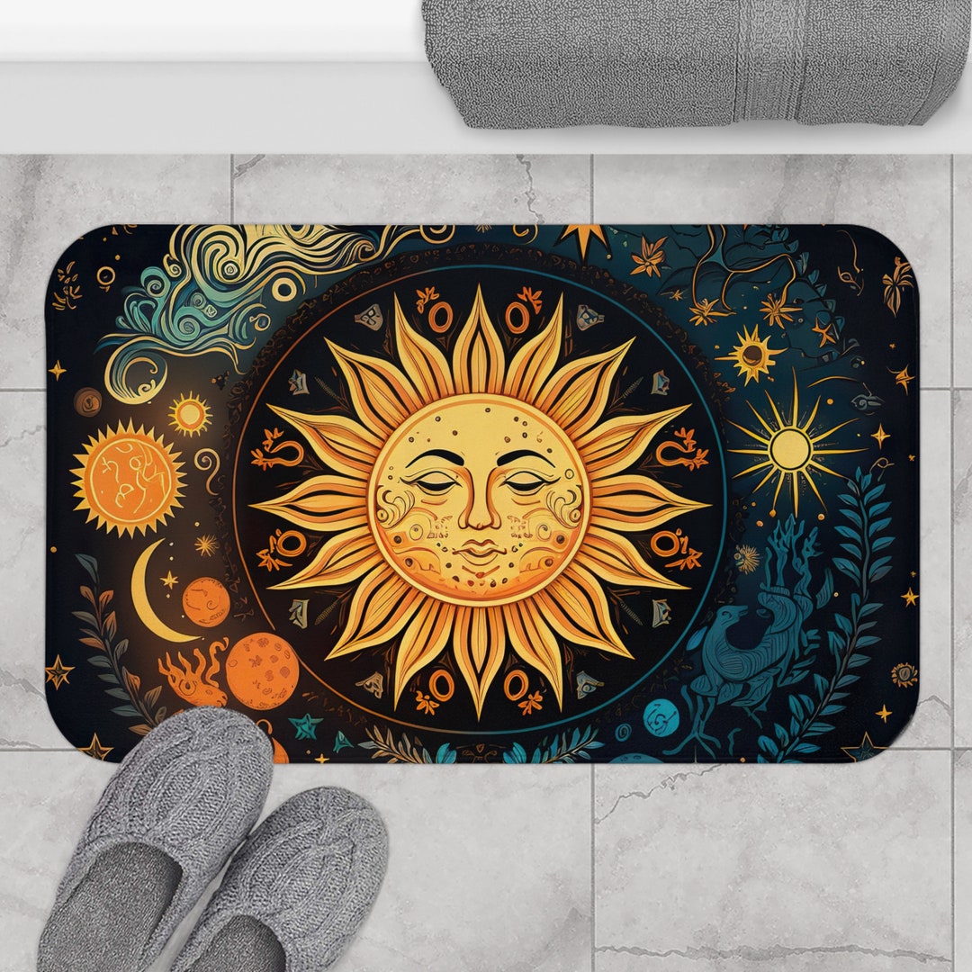 Celestial Bath Mat Anti-slip Microfiber Fantasy Decor Celestial Gift ...