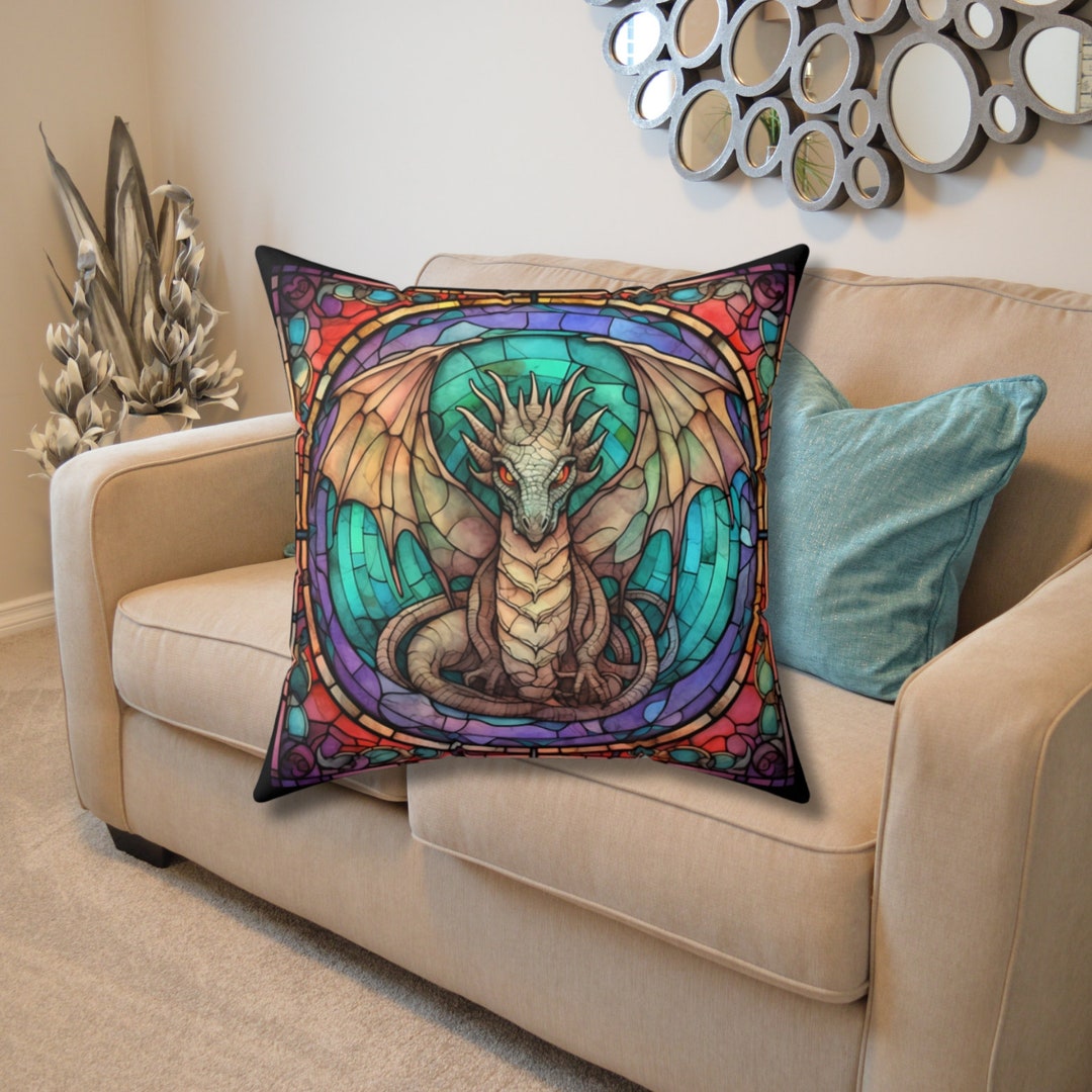 Dragon Sofa Pillows Gift for Book Lover Fantasy Gift Housewarming ...