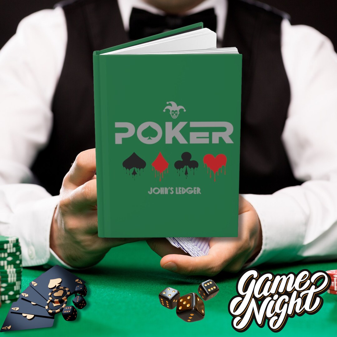 Poker Ledger Custom Journal Hardcover Matte Green Diary Gift for Friend ...