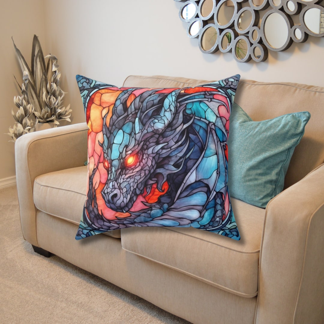 Dragon Couch Pillow Gift for Book Lover Fantasy Gift Housewarming ...