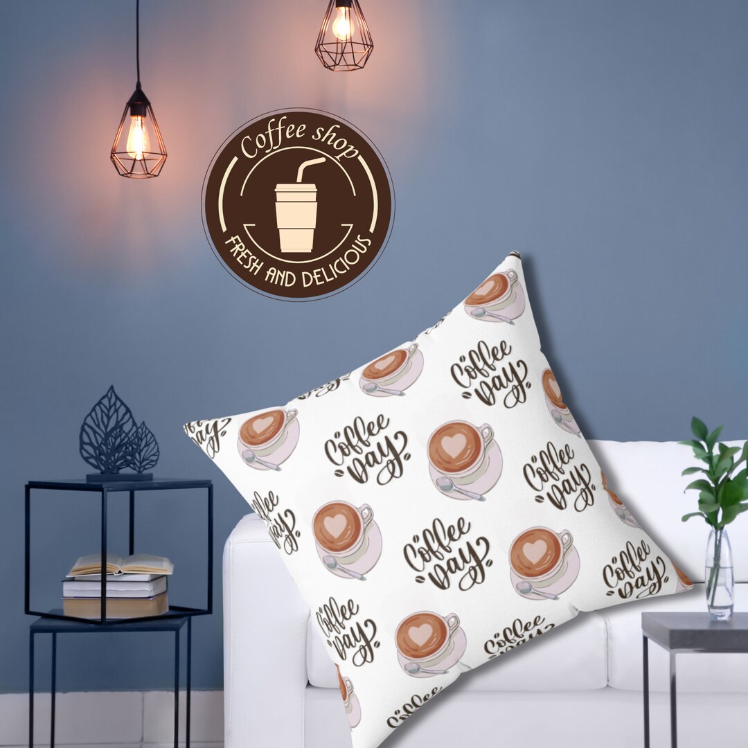 Coffee Decor Throw Pillows Sofa Housewarming Gift for Coffee Lover ...