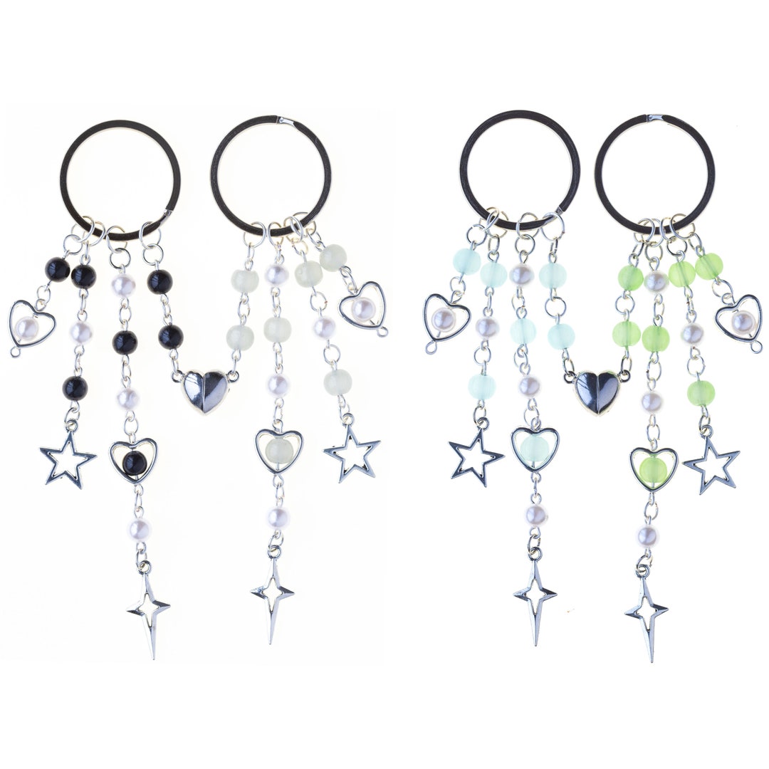 Multicolour Y2K Matching Keychains, Blue/green/black/grey, Duo ...