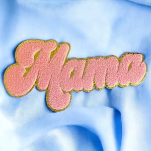 Mama Patch Chenille Iron on Patch Glitter Letter Patch for Mom Gift ...