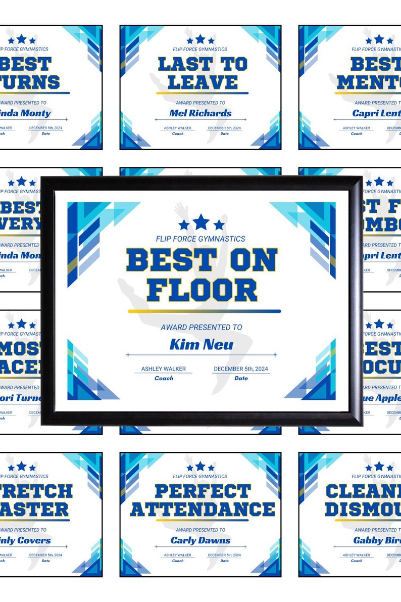Gymnastics Awards, Editable Certificate Template (digital Download) - Etsy