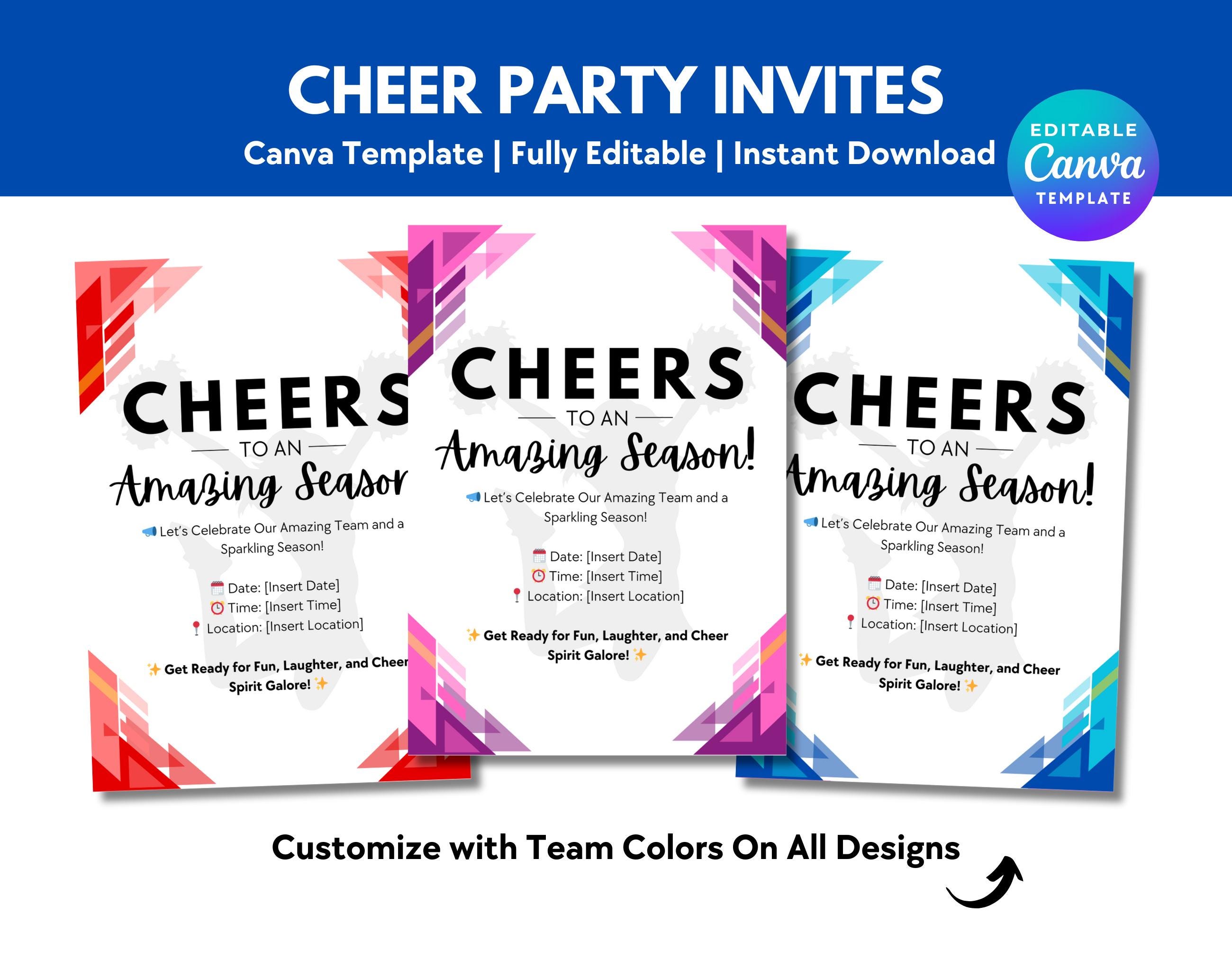 Cheer Party End of Season Award Bundle Custom Cheer Team Party ...