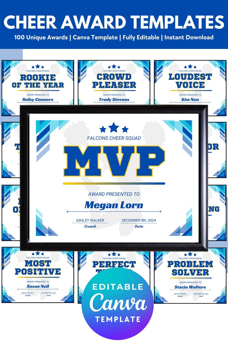 Editable Cheer Award Template, Cheerleading Banquet (digital Download ...