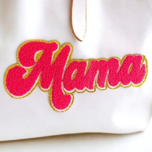 Mama Patch Chenille Iron on Patch Glitter Letter Patch for Mom Gift ...