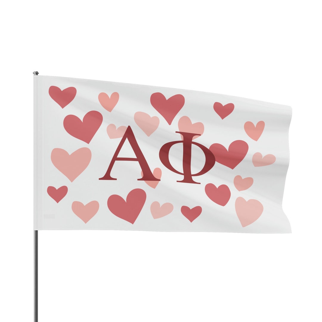 Alpha Phi Heart Flag, Alpha Phi Flag, A Phi Flag, Aphi Flag, Alpha Phi ...
