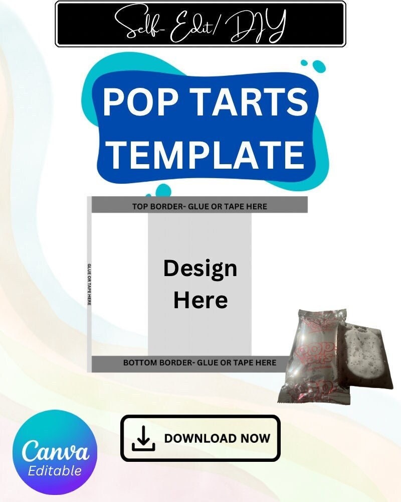Pop Tarts Wrapper Template, Breakfast Tarts Wrapper Template,party ...