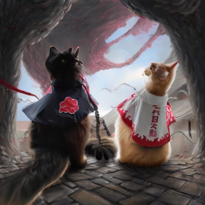 Naruto Akatsuki Robe Dog Costume, Anime Cosplay Ninja Costume, Pet ...