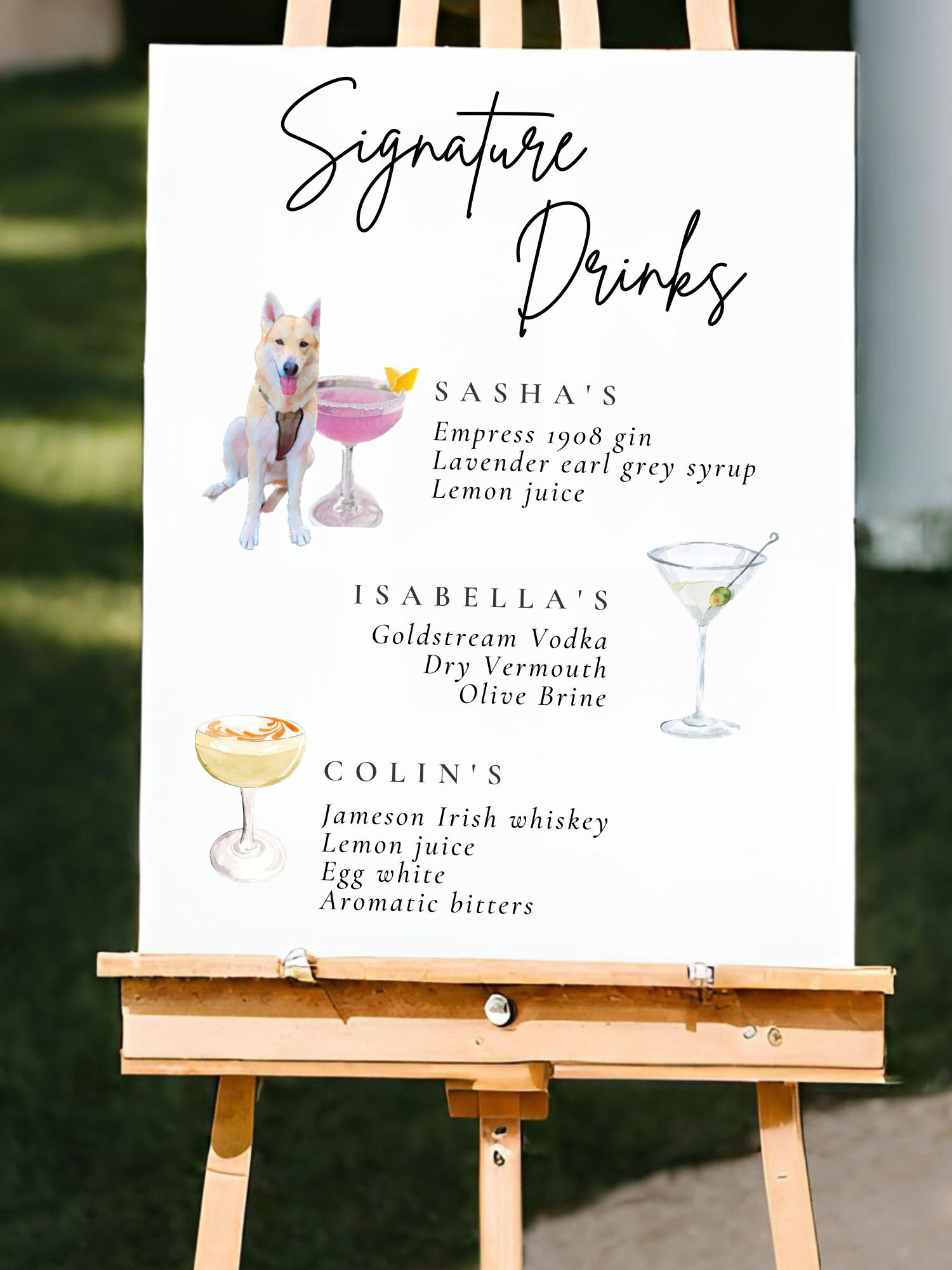 Custom Signature Drinks Sign - Etsy