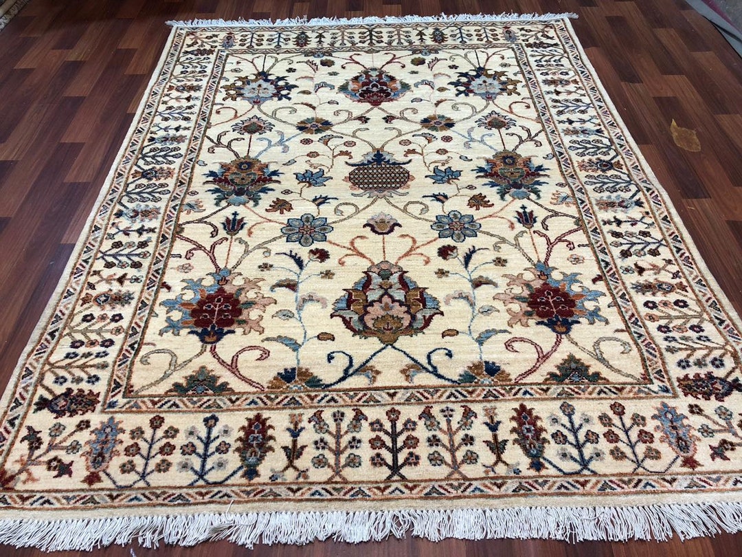 7x5 Feet , Hand Made Woolen Rug, Afghani Chubi Rug, Sultani Design ...
