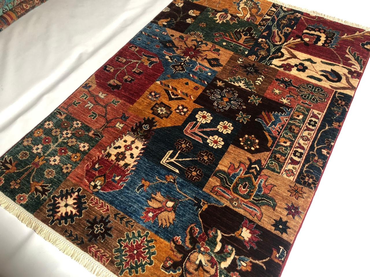 6'x4' Ft , Hand Made Woolen Afghani Kabul Hazara Rug, Patchwork Design ...