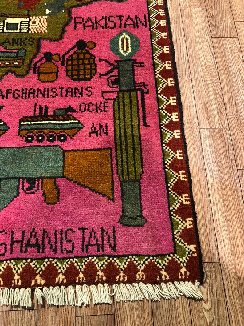 WALL DECOR Afghanistan War Maps Rug, Afghan Hand Knotted Afghanistan ...