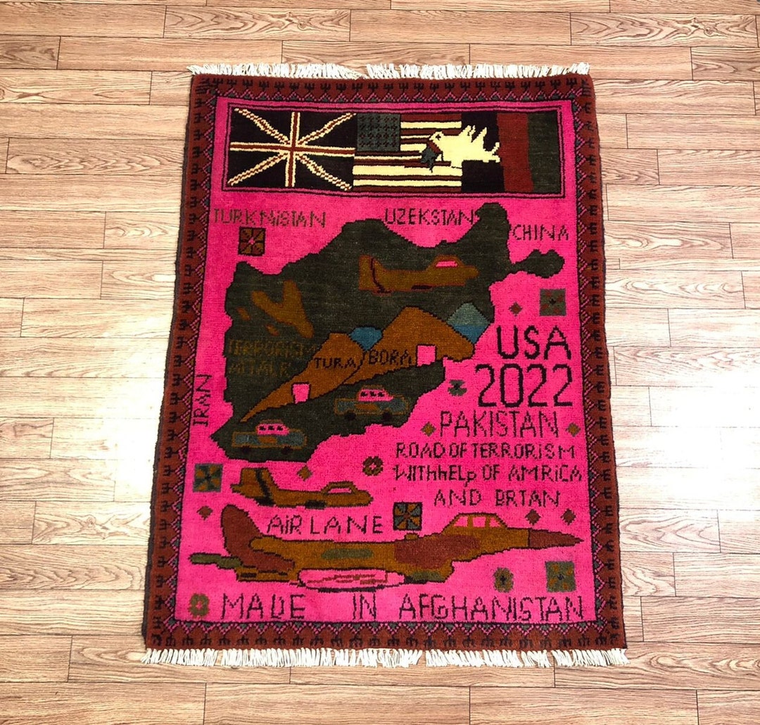 Military Air Crafts Rug Afghan War Rug 2x3 Afghan Hand Knotted ...