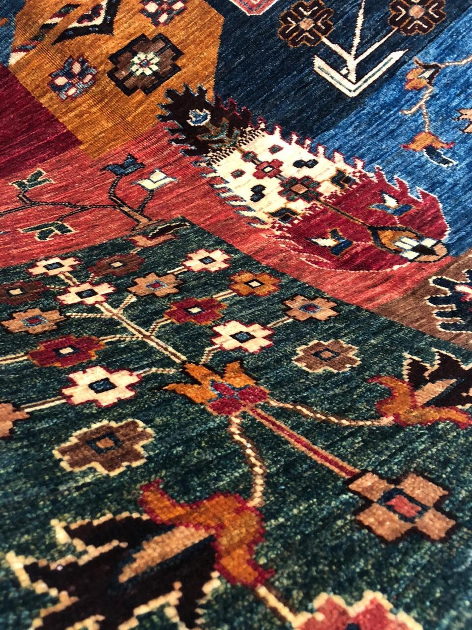6'x4' Ft , Hand Made Woolen Afghani Kabul Hazara Rug, Patchwork Design ...