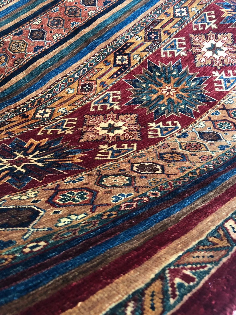6.4' X 4.9' Feet, Hand Made Afghani Chubi Rug, Kabul Hazara Khorjin Red ...