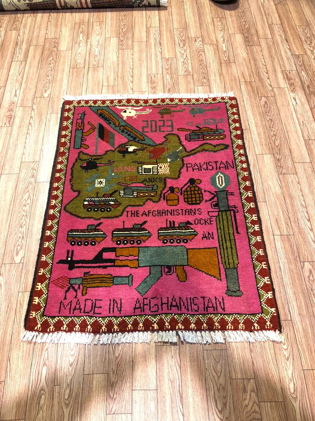 WALL DECOR Afghanistan War Maps Rug, Afghan Hand Knotted Afghanistan ...