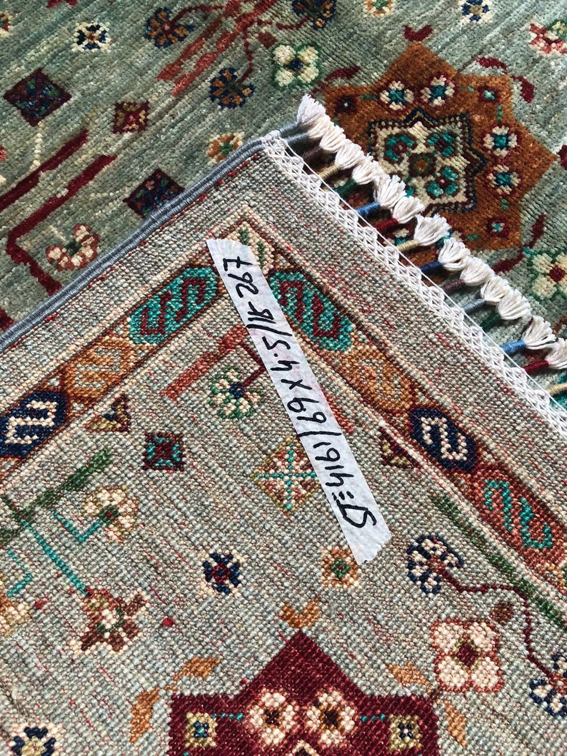 6.7'x5'ft Hand Made Afghani Rug Woolen Knotted - Etsy