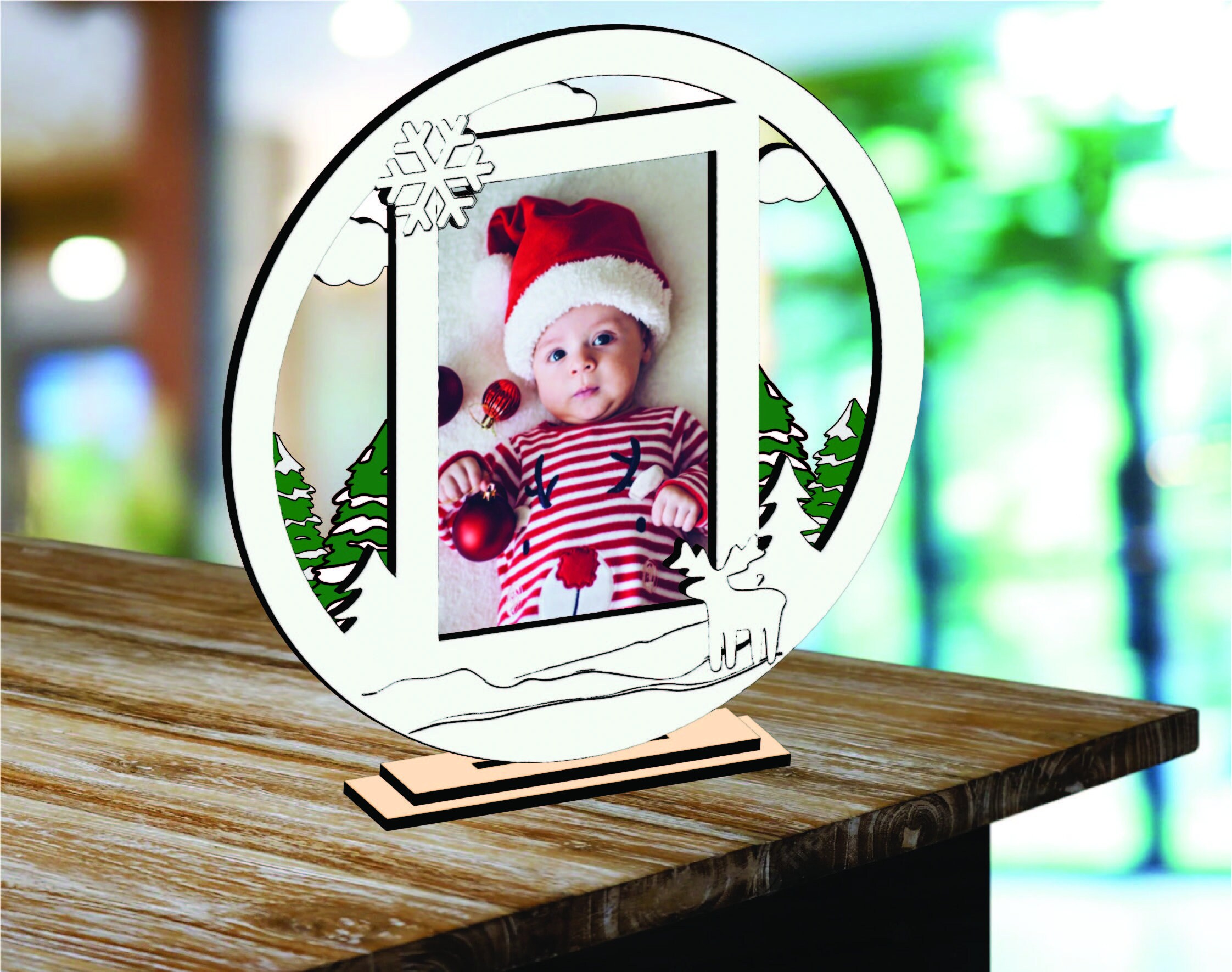 Layered Christmas Frame Laser Cut Files Vector Ready AI SVG Cut and ...