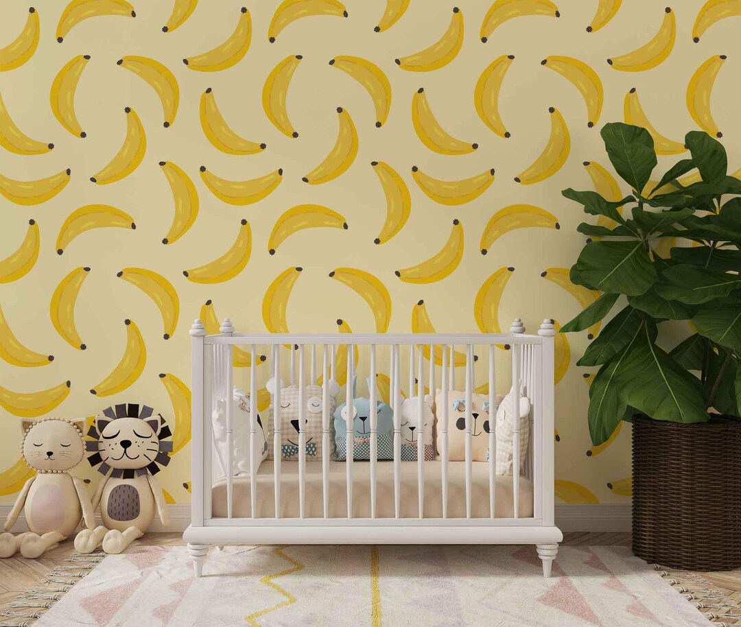 Banana Wallpaper, Tropical Wallpaper, Fruit Pattern Wallpaper, Banana ...