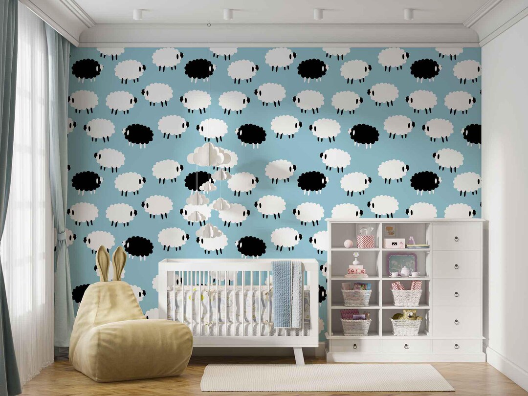 Sheep Wallpaper, Sheep Pattern, Farm Animal Wallpaper, Nursery ...