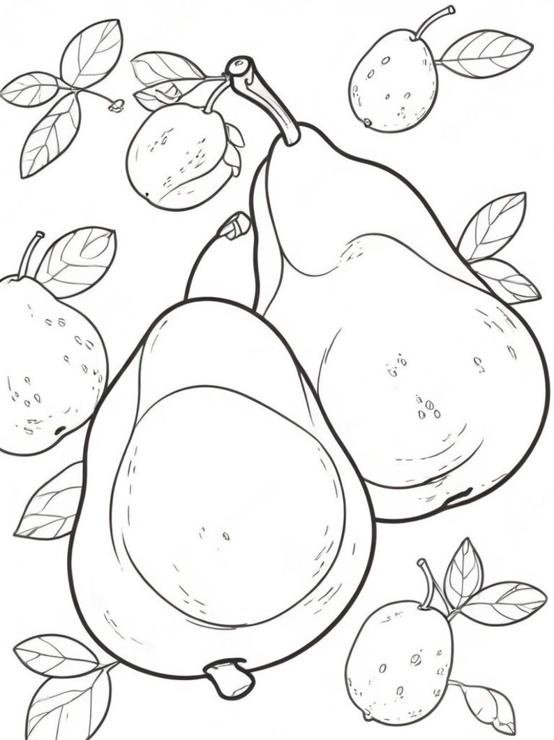 Fruit Coloring Pages, Fruit Coloring Book for Kids, Boys, Girls, Teen ...