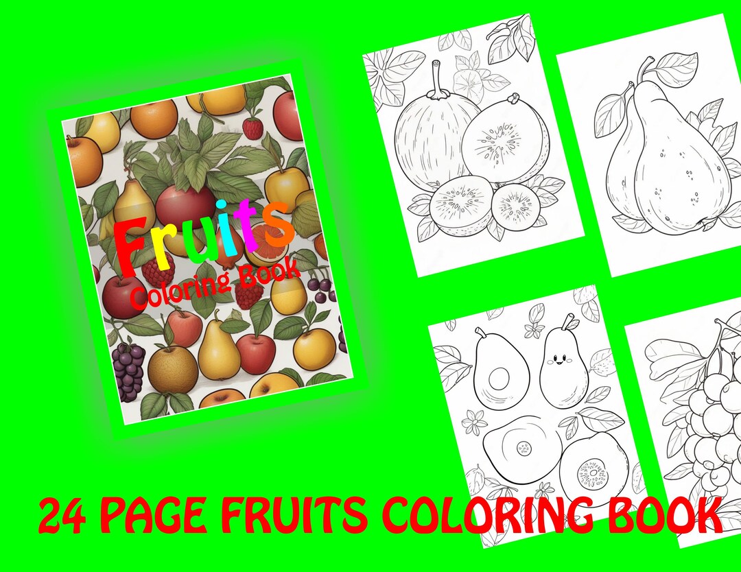 Fruit Coloring Pages Fruit Coloring Book for Kids Boys - Etsy