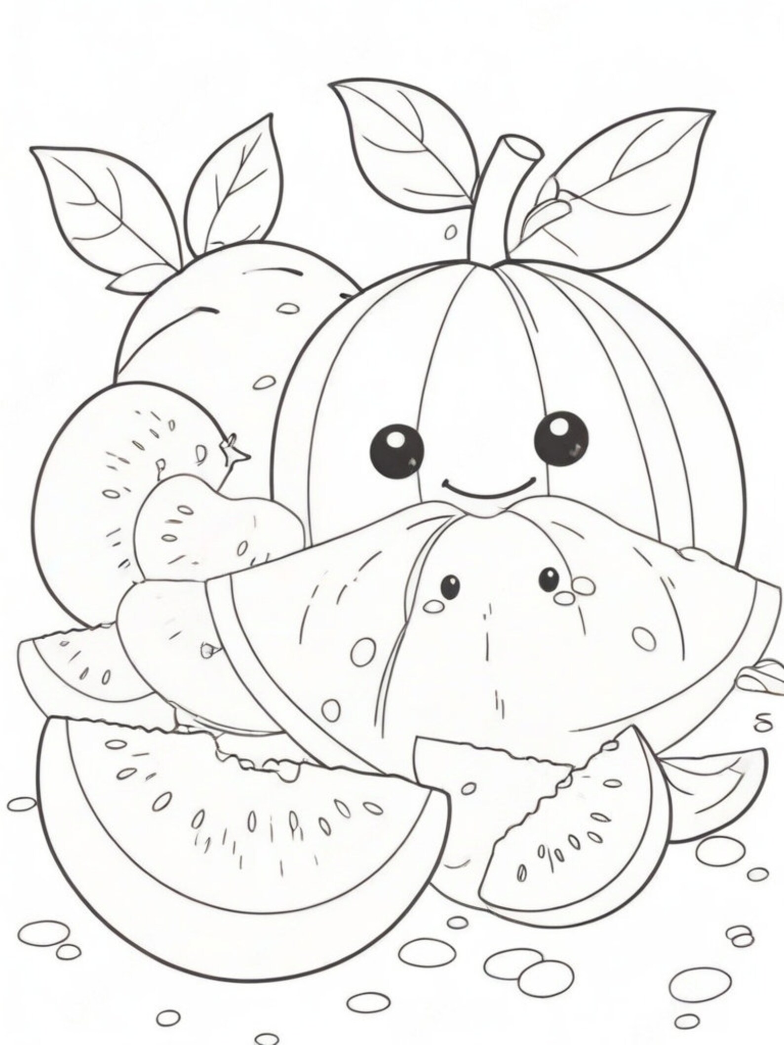 Fruit Coloring Pages, Fruit Coloring Book for Kids, Boys, Girls, Teen ...