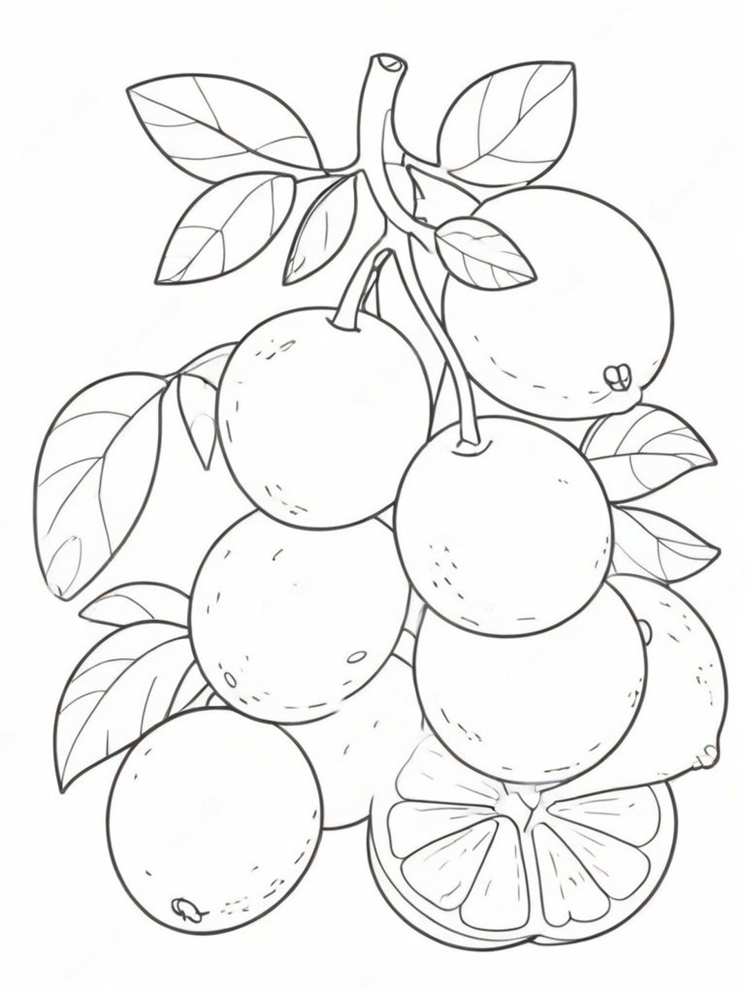 Fruit Coloring Pages, Fruit Coloring Book for Kids, Boys, Girls, Teen ...