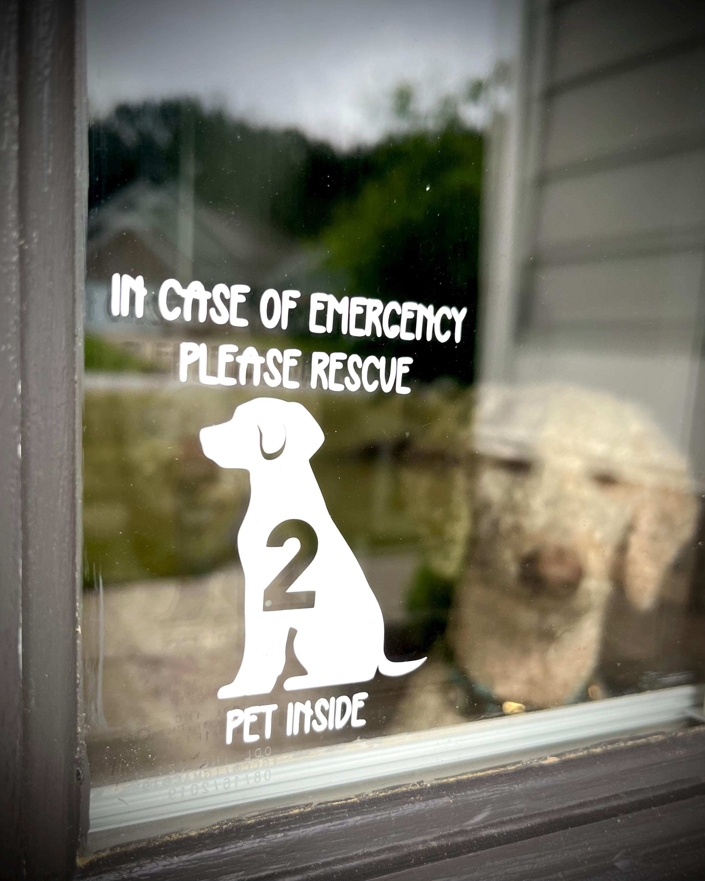 Pet Rescue Alert Window Sticker | Emergency Notification for Responders ...