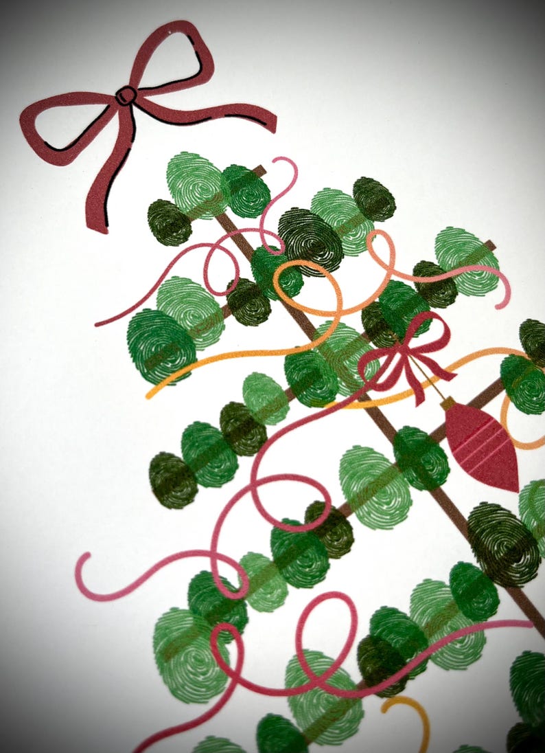 Personalized Fingerprint Christmas Tree Printable, Great Gift for ...