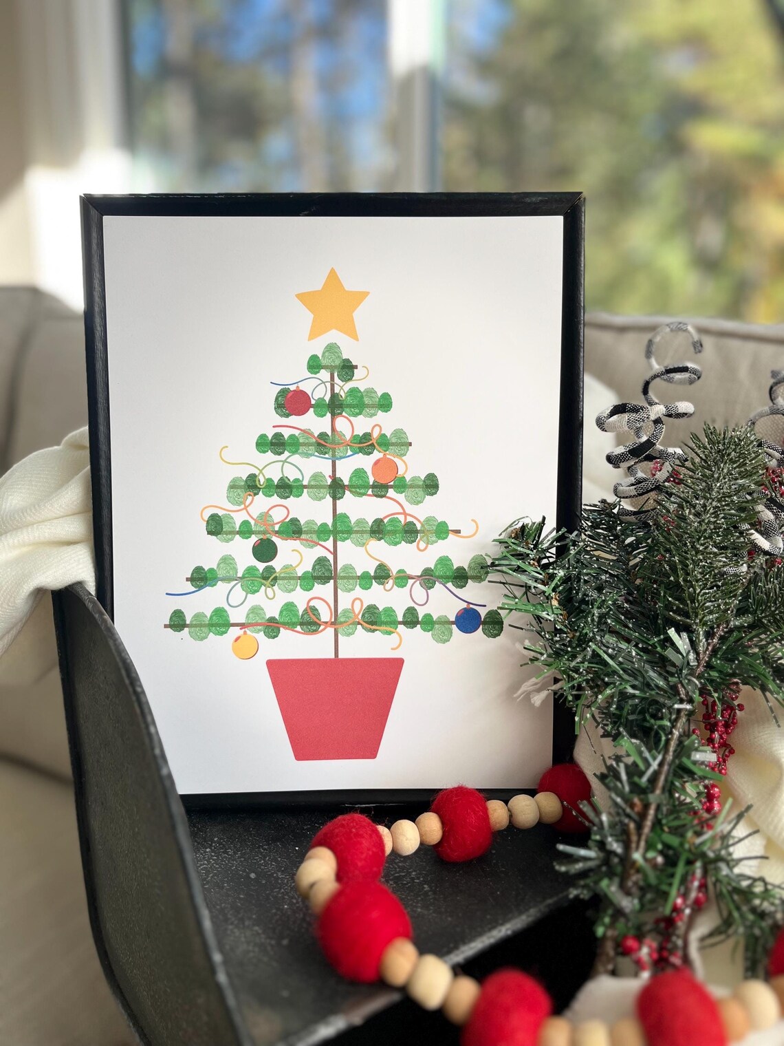 Personalized Fingerprint Christmas Tree Printable, Great Gift for ...