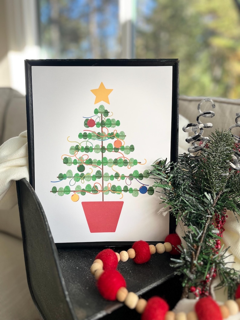 Personalized Fingerprint Christmas Tree Printable, Great Gift for ...