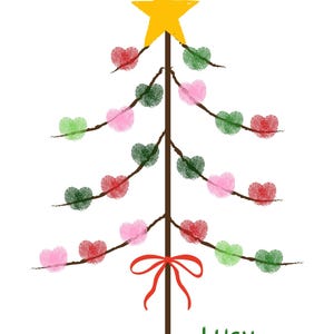 Personalized Fingerprint Christmas Tree Printable, Great Gift for ...