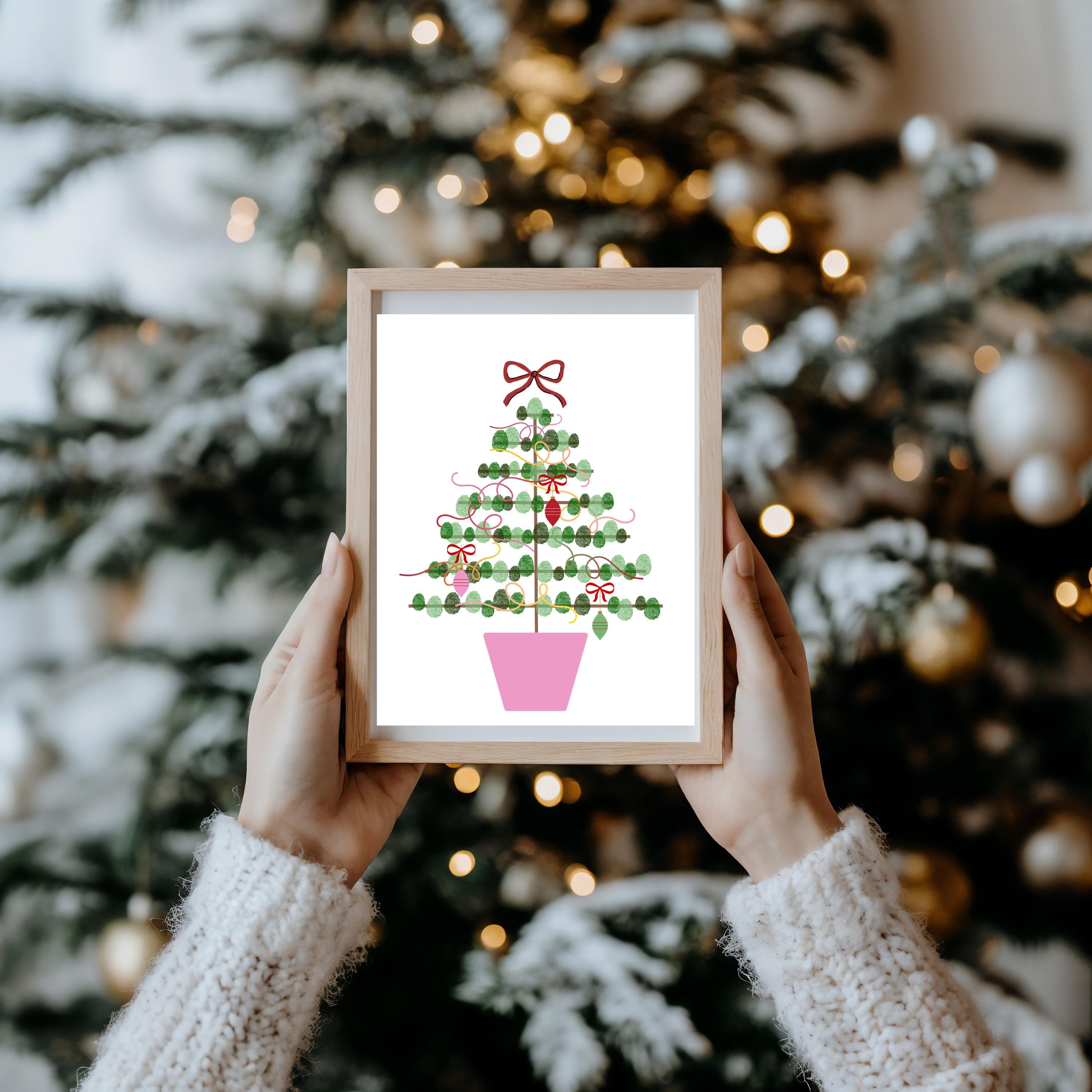 Personalized Fingerprint Christmas Printable, Gift for Grandparents ...
