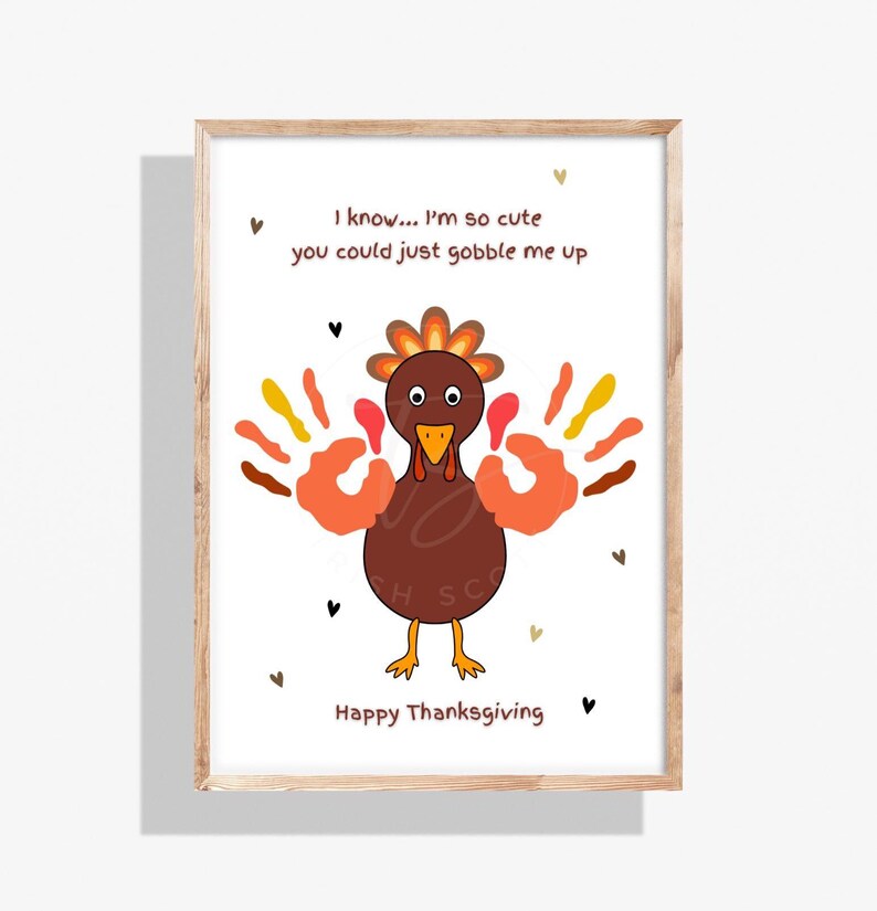 Personalized Handprint Turkey Printable, Thanksgiving Gift for ...