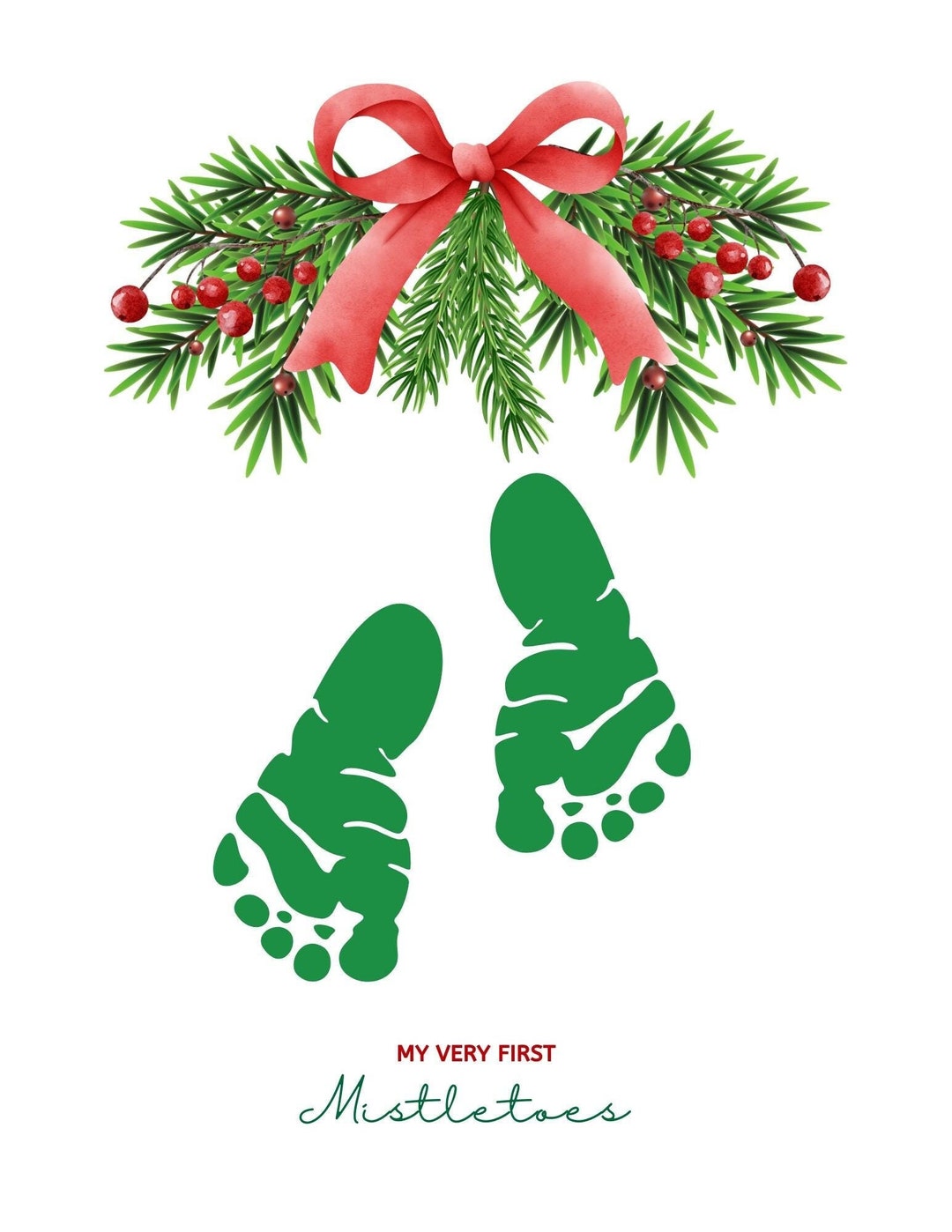 Personalized Footprint "my First Mistletoes" Printable, Great Gift for ...