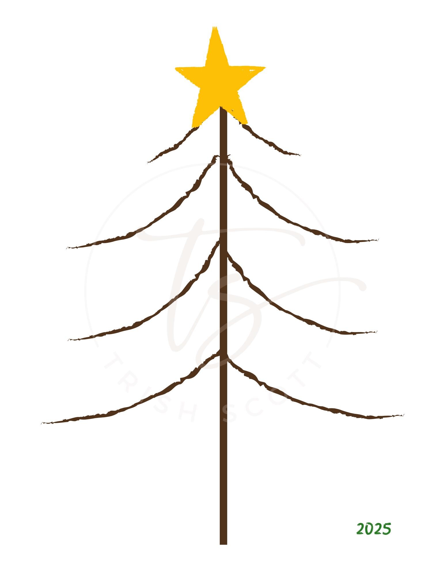 Personalized Fingerprint Christmas Tree Printable, Great Gift for ...