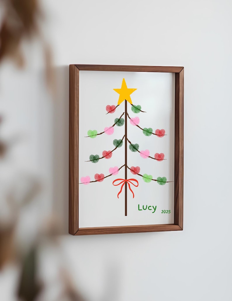Personalized Fingerprint Christmas Tree Printable, Great Gift for ...
