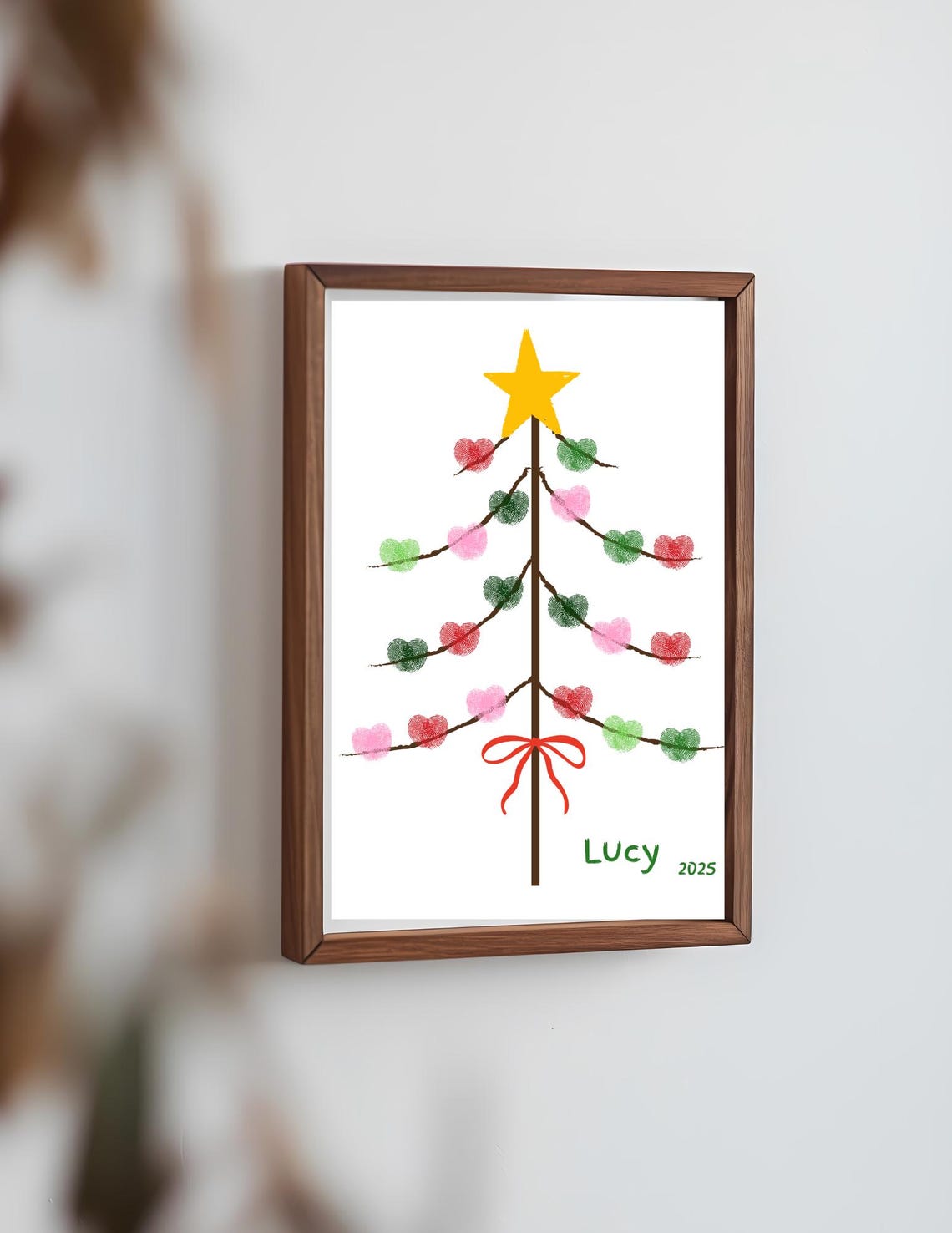 Personalized Fingerprint Christmas Tree Printable, Great Gift for ...