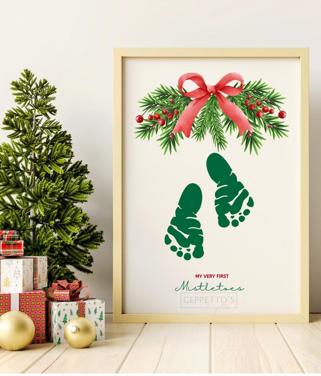 My First Mistletoes Printable, TWO Personalized Files, Gift for ...