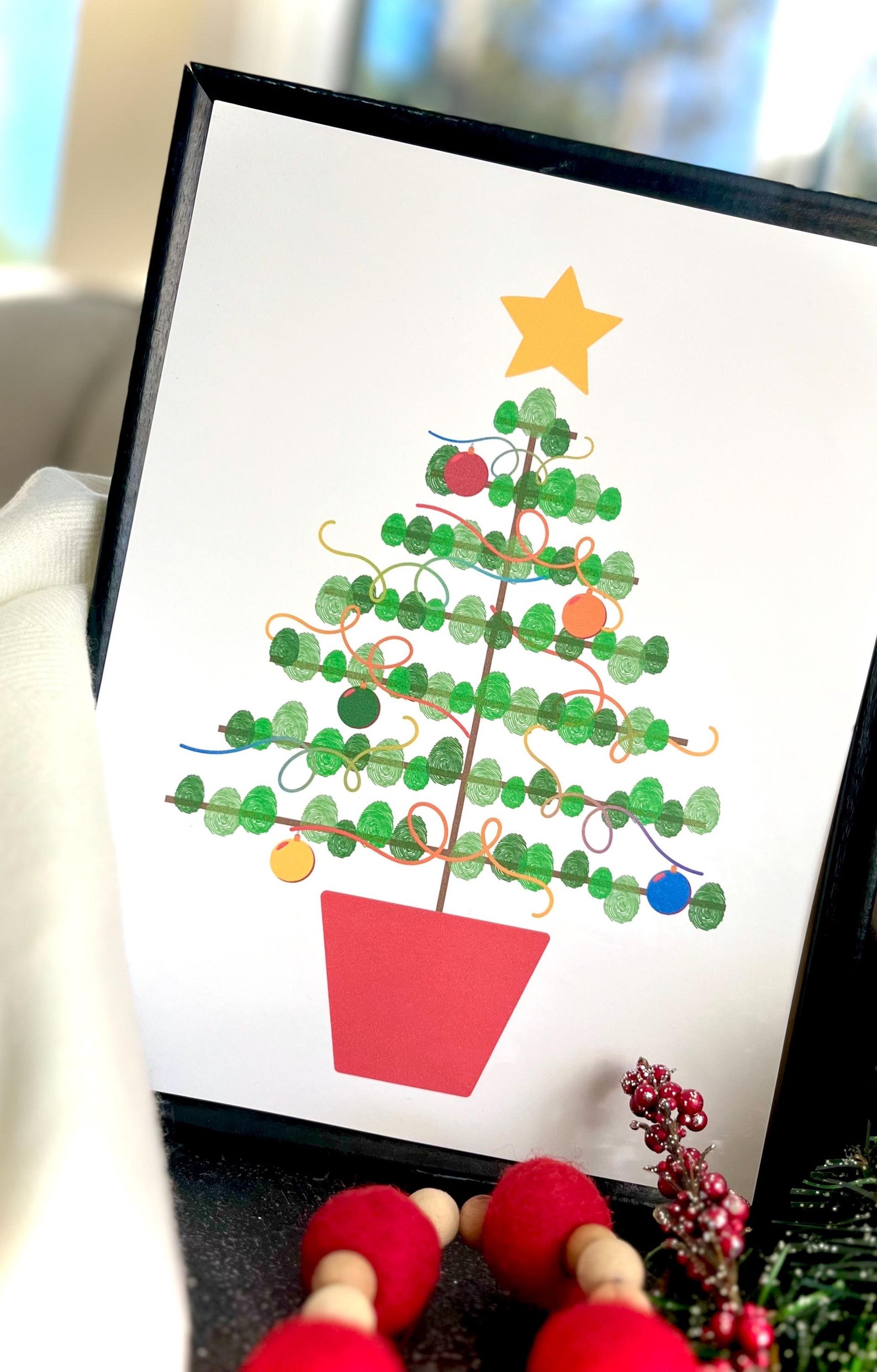 Personalized Fingerprint Christmas Tree Printable, Great Gift for ...