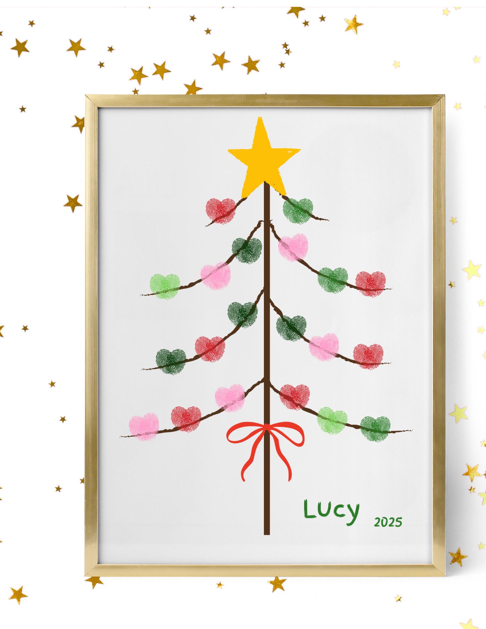 Personalized Fingerprint Christmas Tree Printable, Great Gift for ...