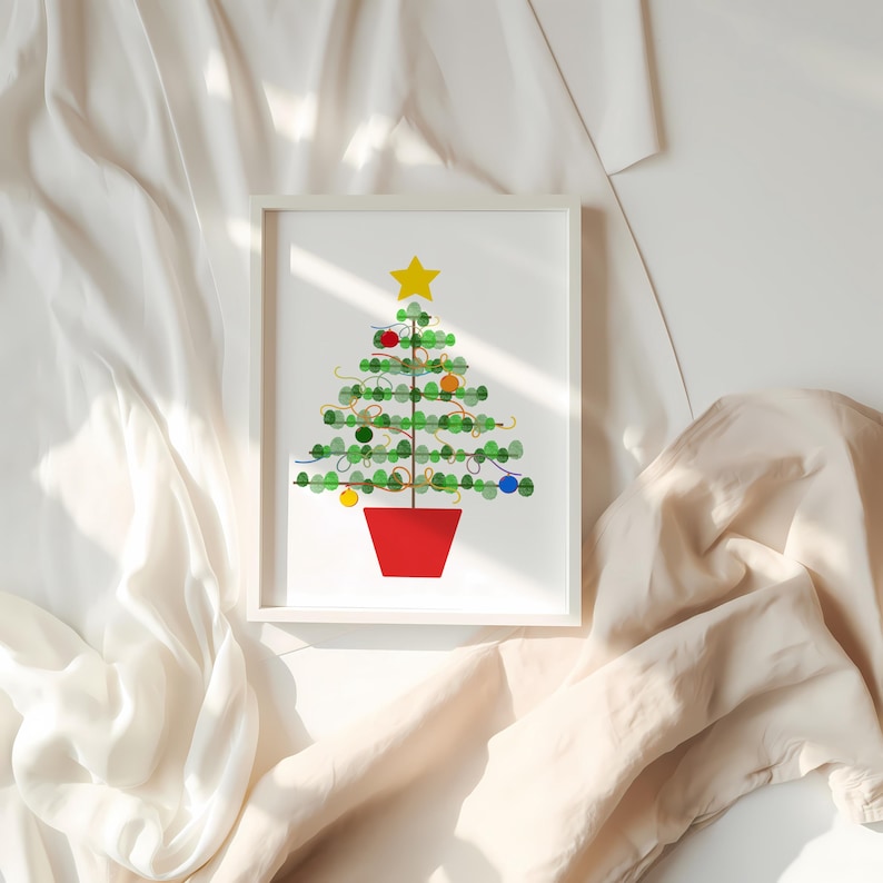 Personalized Fingerprint Christmas Tree Printable, Great Gift for ...