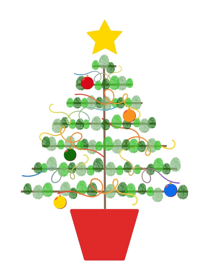 Personalized Fingerprint Christmas Tree Printable, Great Gift for ...