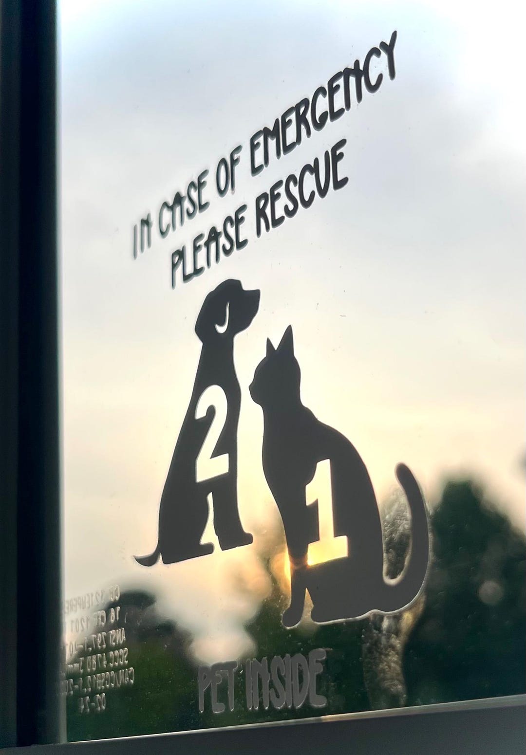 Pet Rescue Alert Window Sticker | Emergency Notification for Responders ...